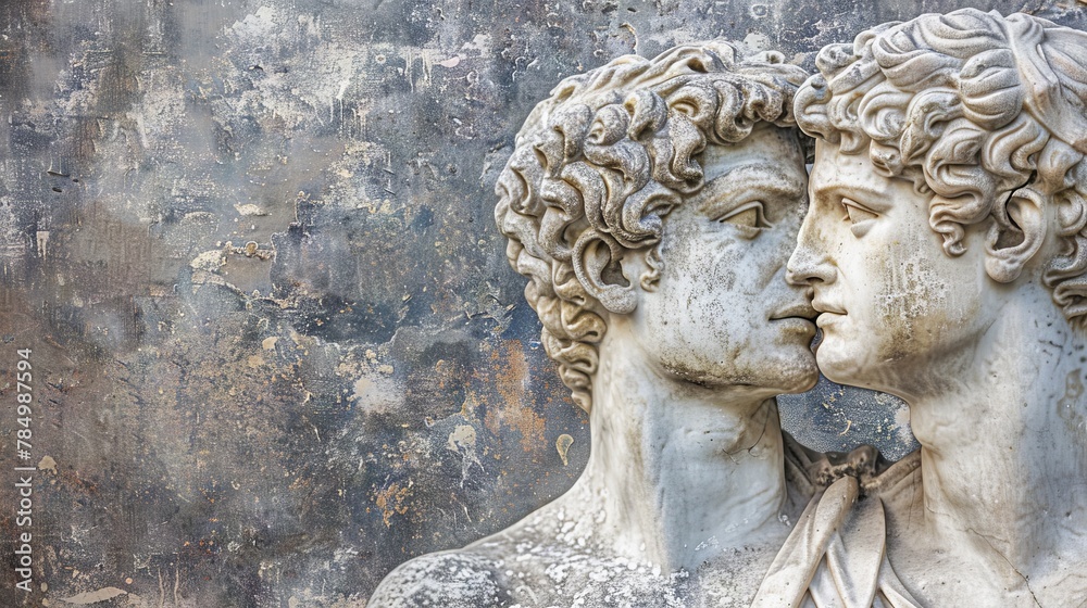 Ancient classical marble gypsum stoic, roman, greek bust, busts head ...