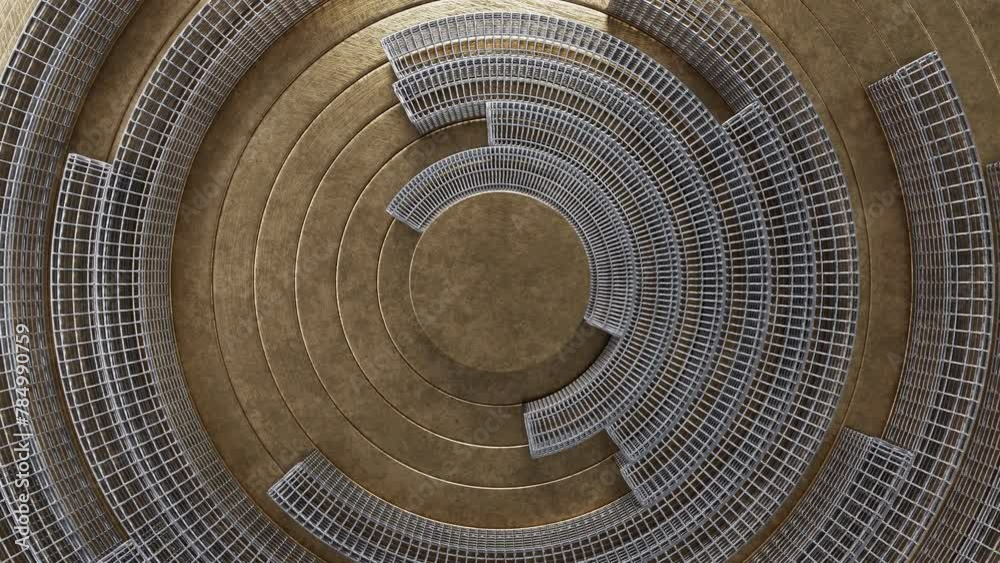 Vidéo Stock Realistic abstract looping 3D animation of the aged brass ...