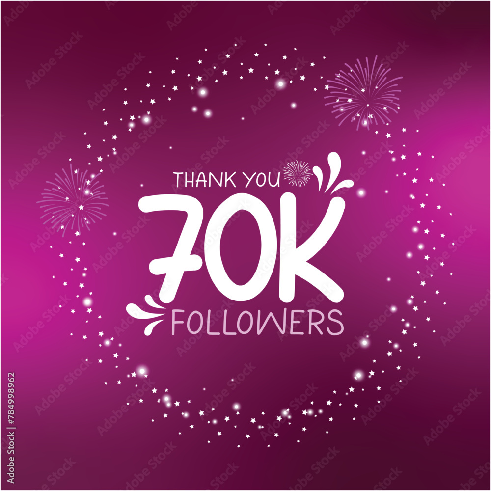 Thank you 70k followers , happy 70K celebration social media post ...