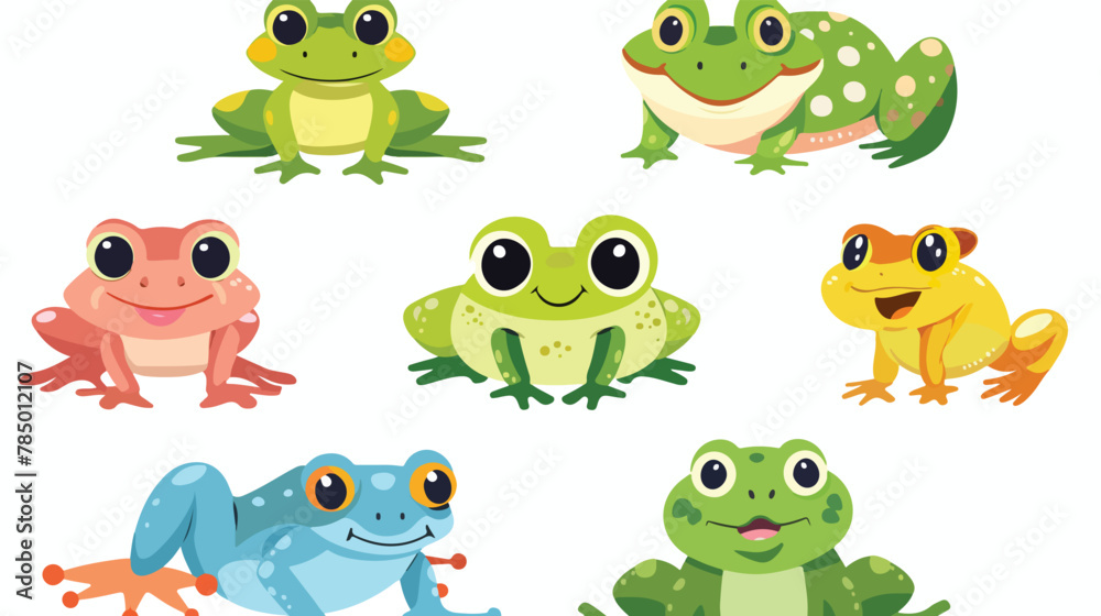 Cute cartoon Frog clipart page for kids. Vector illustration Stock ...