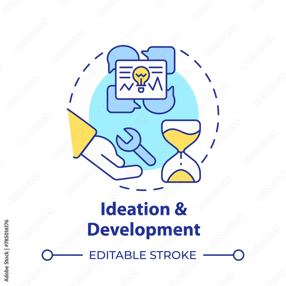 Ideation and development multi color concept icon. Hackathon process ... Ideation and development multi color concept icon. Hackathon process ...