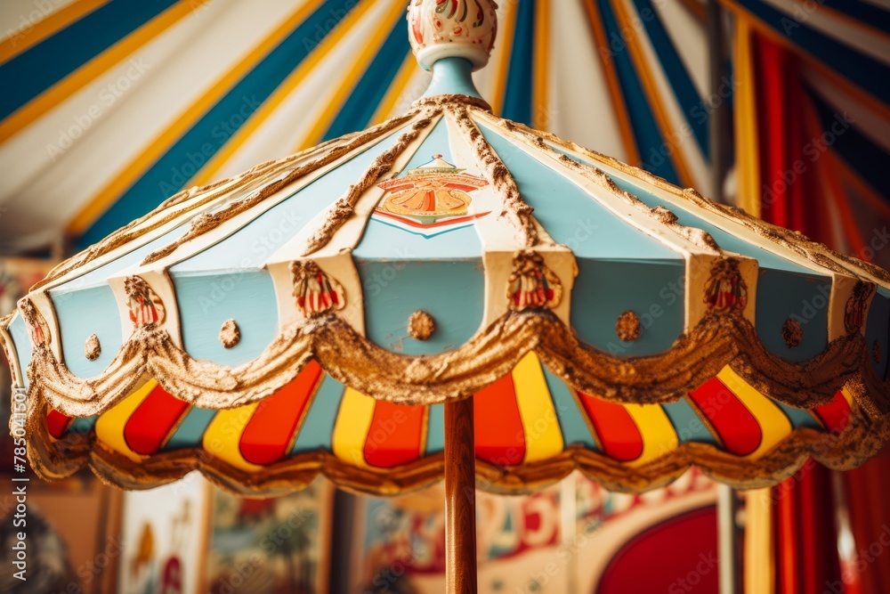 A close-up photo of a Circus aesthetic prop, such as a vintage circus ...