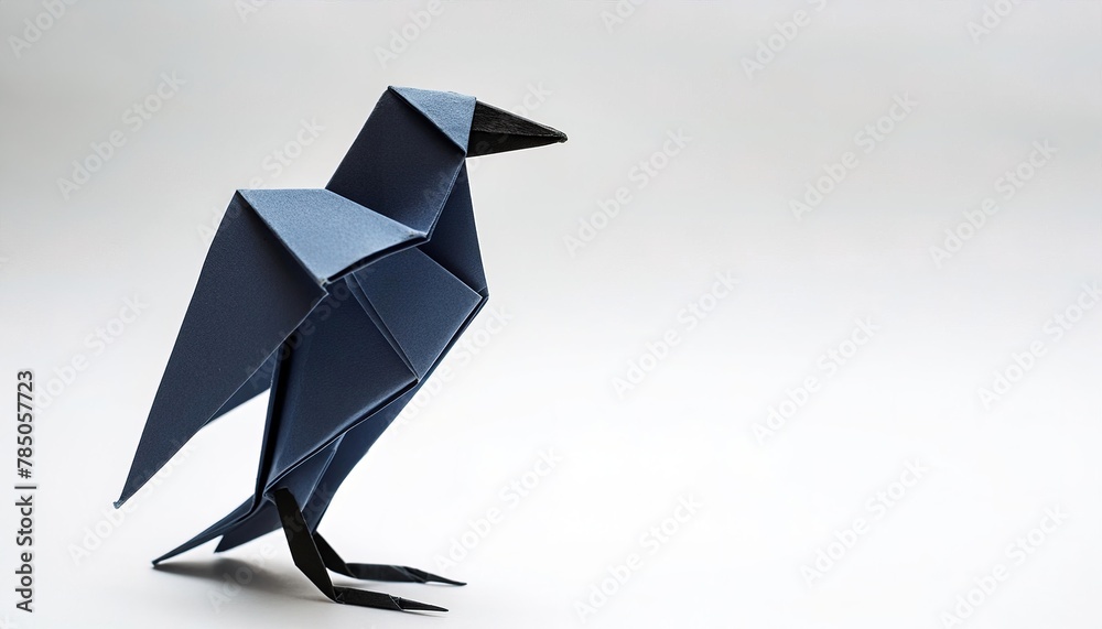 Animal concept paper origami isolated on white background of a black ...