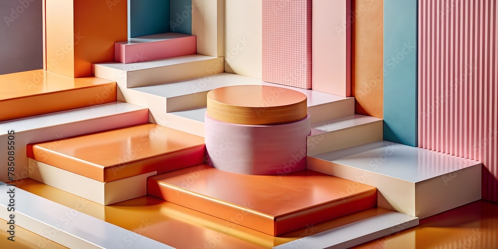 abstraction patterns, layers, steps photo background AI generated, 3D ...