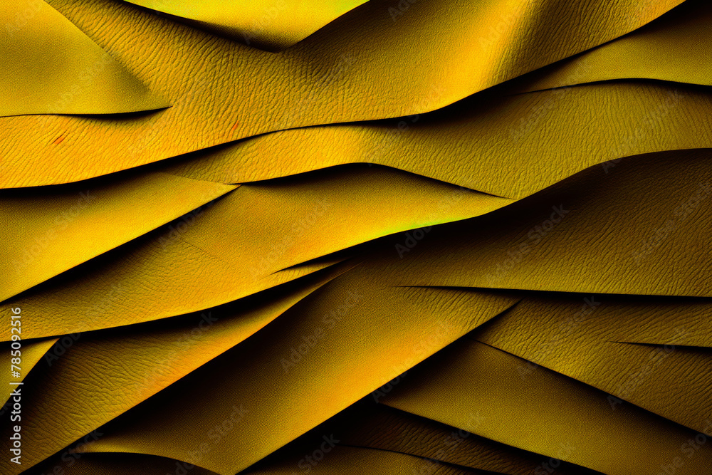 yellow gold coloured straight line slashed paper making 3D effect with ...