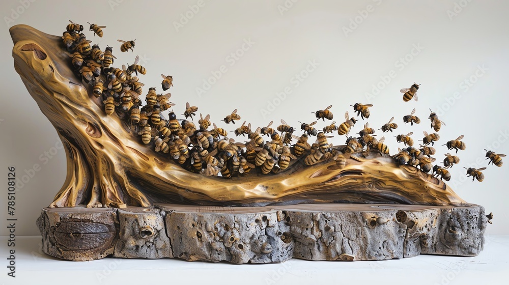 Incorporate the whimsical theme of a Bee followed by a trail of buzzing ...
