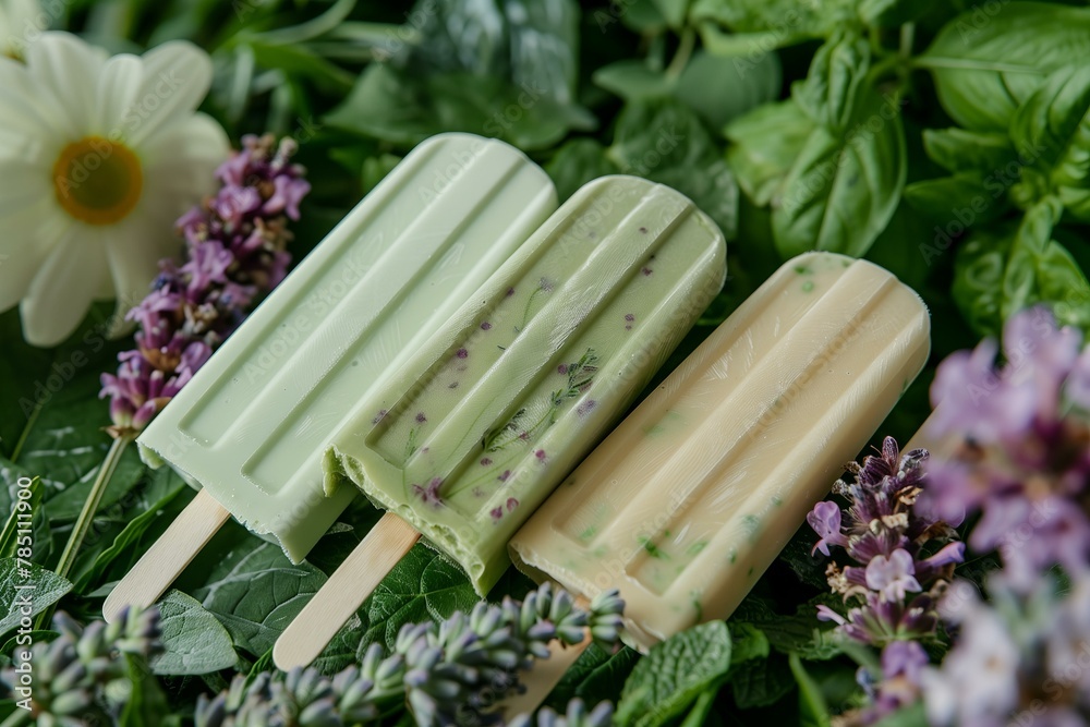 Trendy gourmet popsicles infused with a mix of herbal flavors like ...
