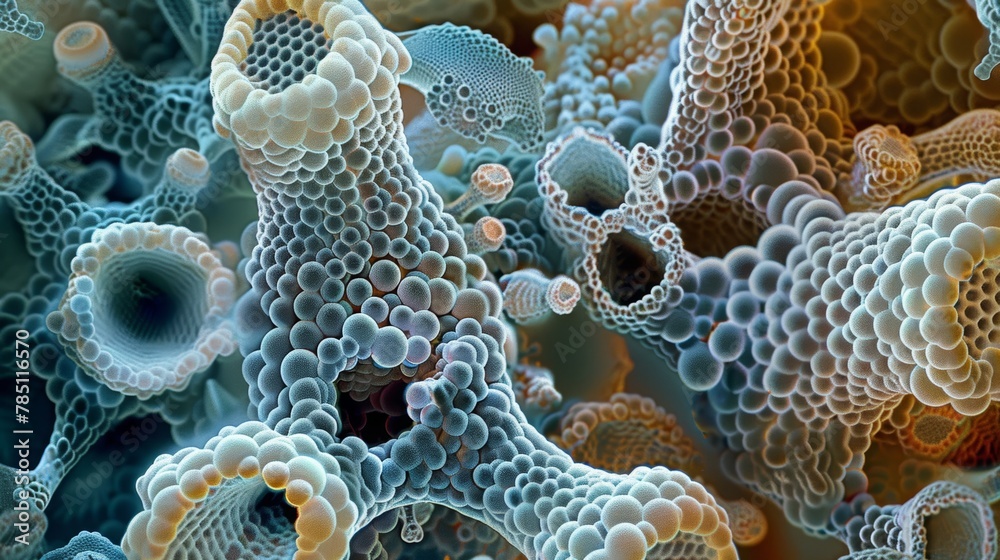 photos of cells, molecules, and microscopic organisms, revealing the ...