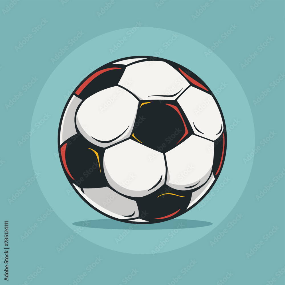 Cartoon soccer ball illustration football concept clip art vector ...