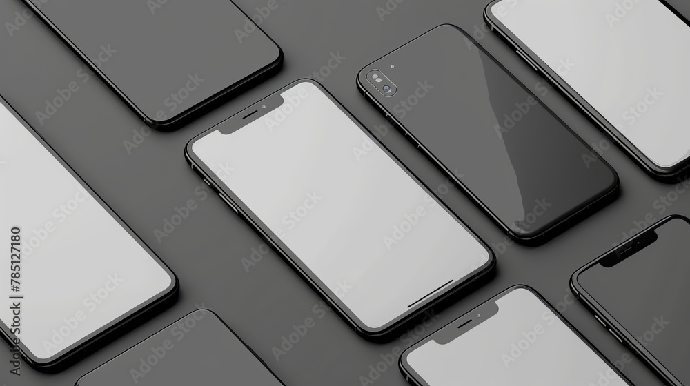 Technology Display Device Template - realistic notch modern smartphone ...