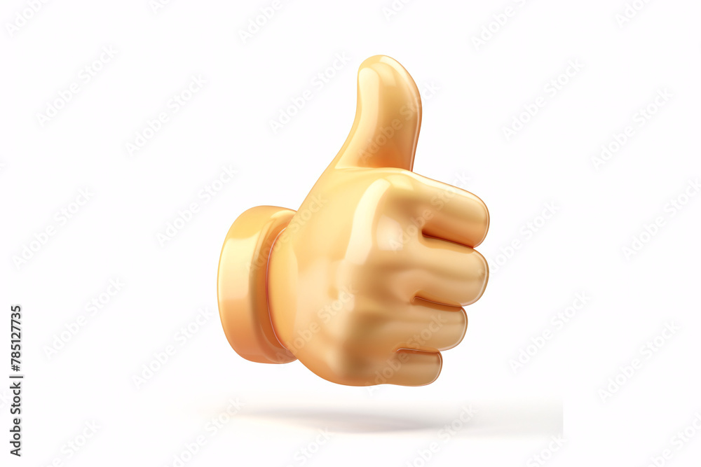 A 3D thumbs up emoji with a realistic hand giving a positive gesture in ...