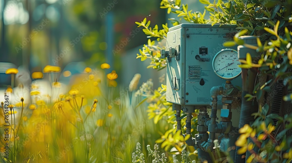 Photo & Art Print Smart metering system monitoring water usage in real ...