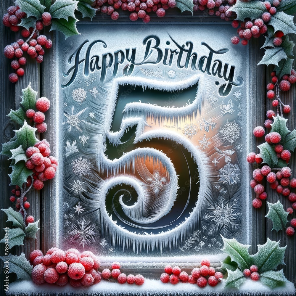 AI generated illustration of celebrating a 5th birthday with berry ...