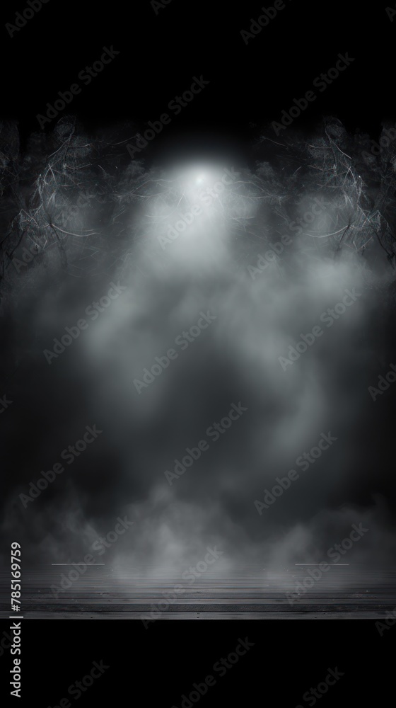 Gray stage background, gray spotlight light effects, dark atmosphere ...
