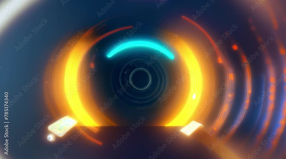 animation, motion effect, A fingerprint-in-button scan, A fingerprint ...