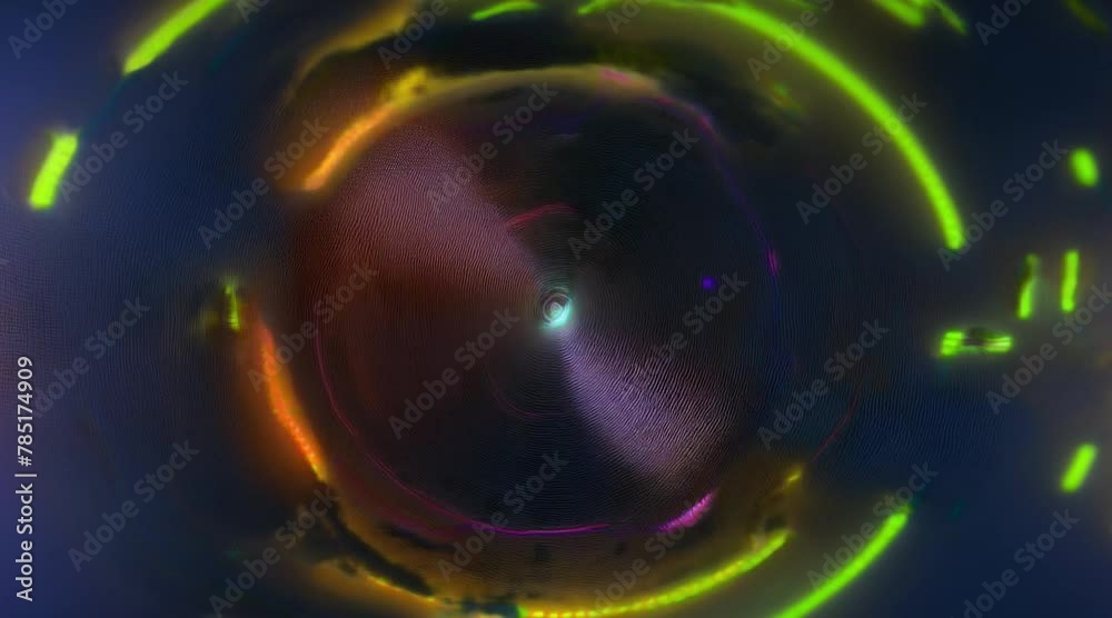 animation, motion effect, a hi-tech dial button with a circular design ...