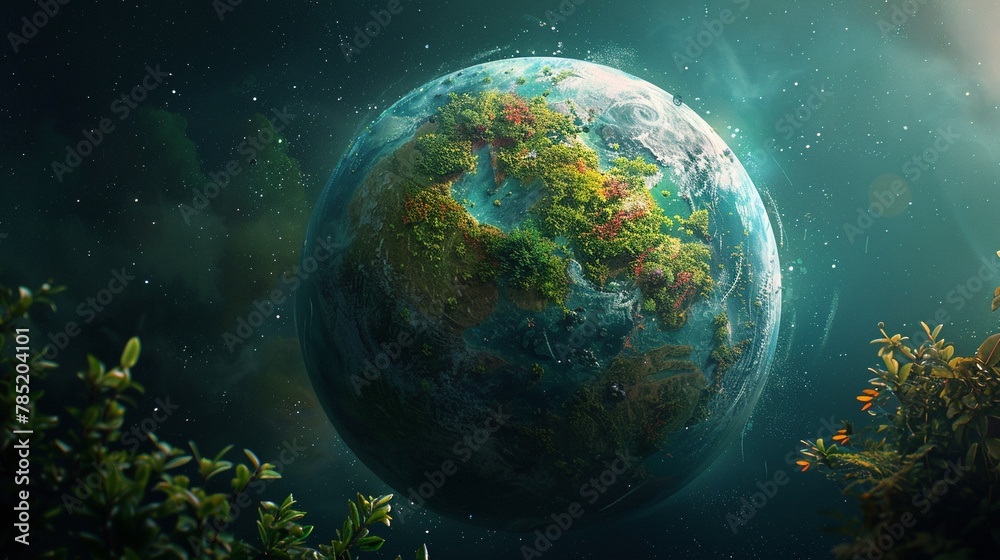 Design a captivating visual representation of a barren planet being ...
