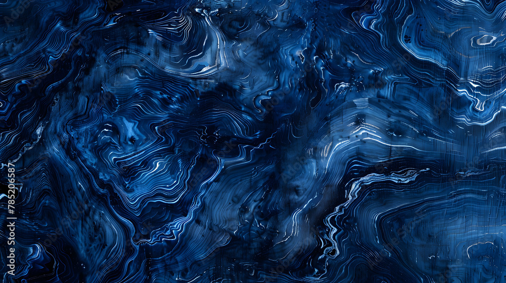 Deep ocean blue epoxy resin art with swirling patterns. Abstract and ...