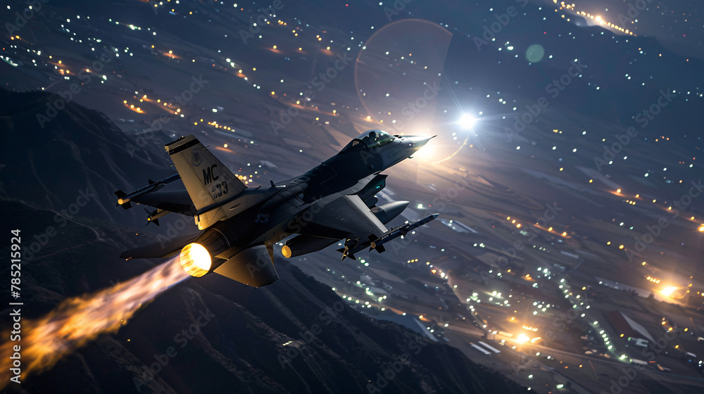 Formation of Fighter Jets in Aerial Maneuver F-16 Fighter Jet Releasing ...