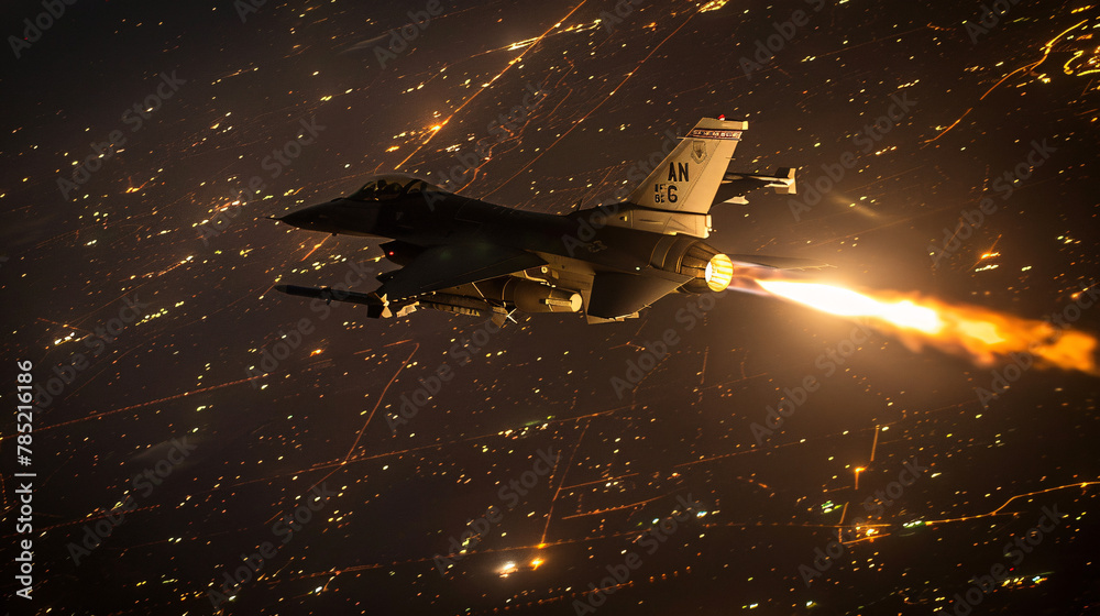 Formation of Fighter Jets in Aerial Maneuver F-16 Fighter Jet Releasing ...