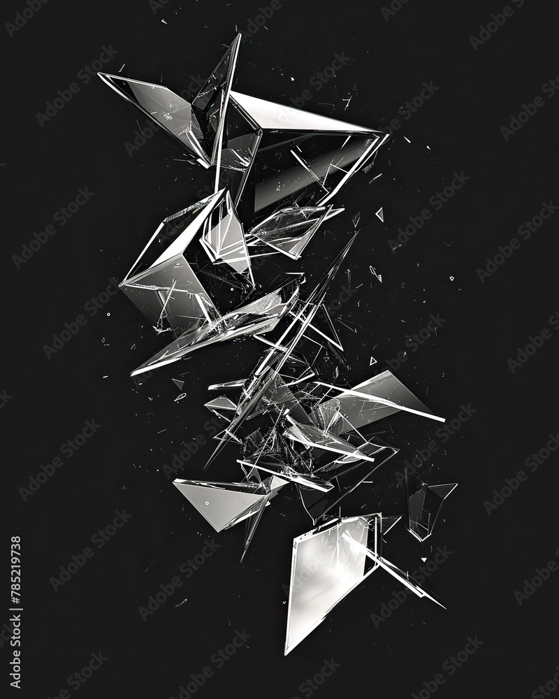 A geometric logo capturing the essence of fragility with a shattered ...
