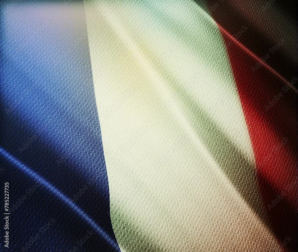 France flag is waving 3D animation. France flag waving in the wind. National flag of France ...