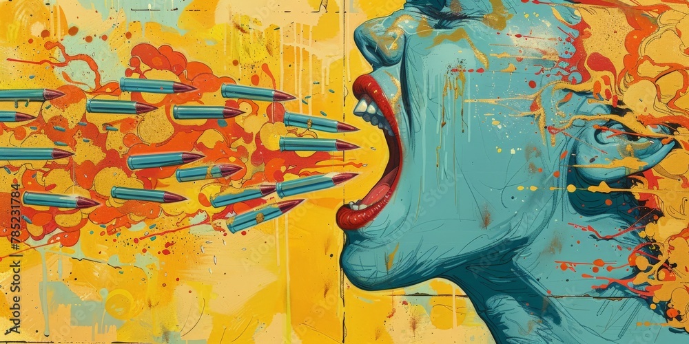 Сoncept of emotional outpouring - anger, despair, pain. emotional ...