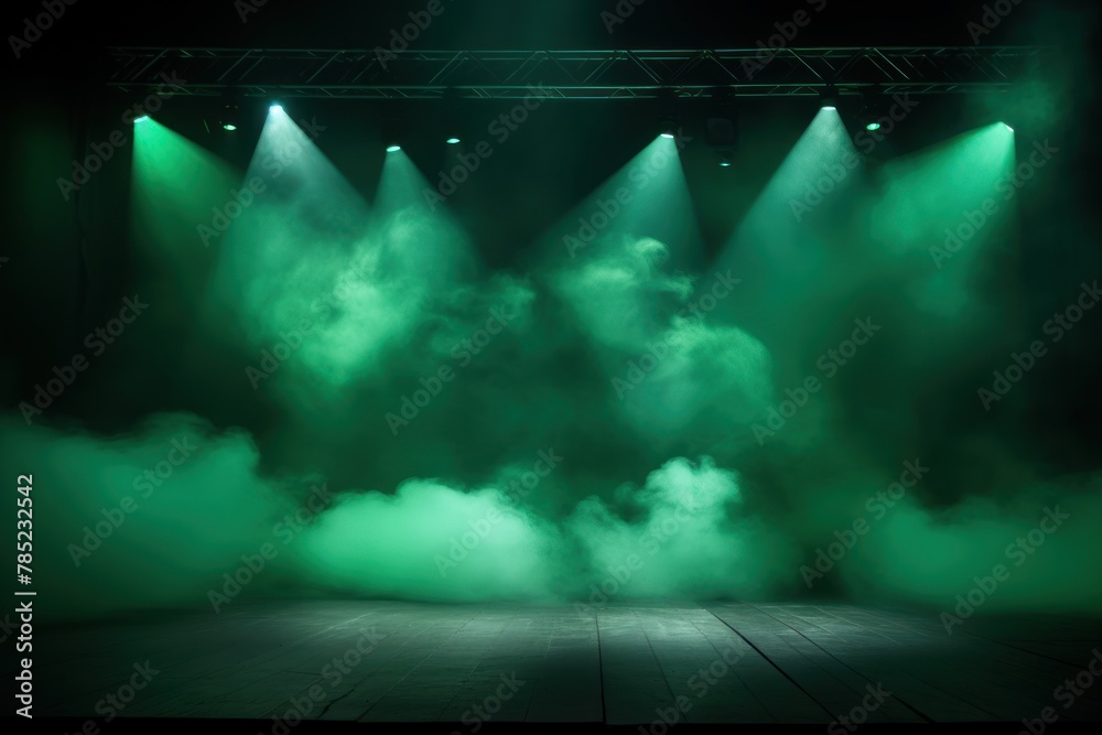 Mint Green stage background, mint green spotlight light effects, dark ...