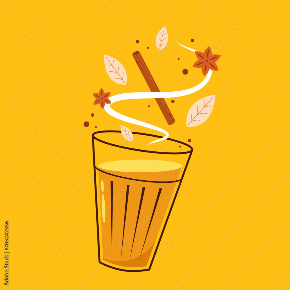 Vetor de Indian hot drink vector. Indian chai icon. Chai is Indian ...