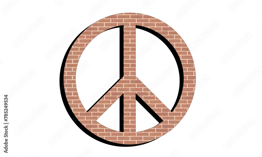 symbol of peace in brick texture, because peace is built brick by brick ...