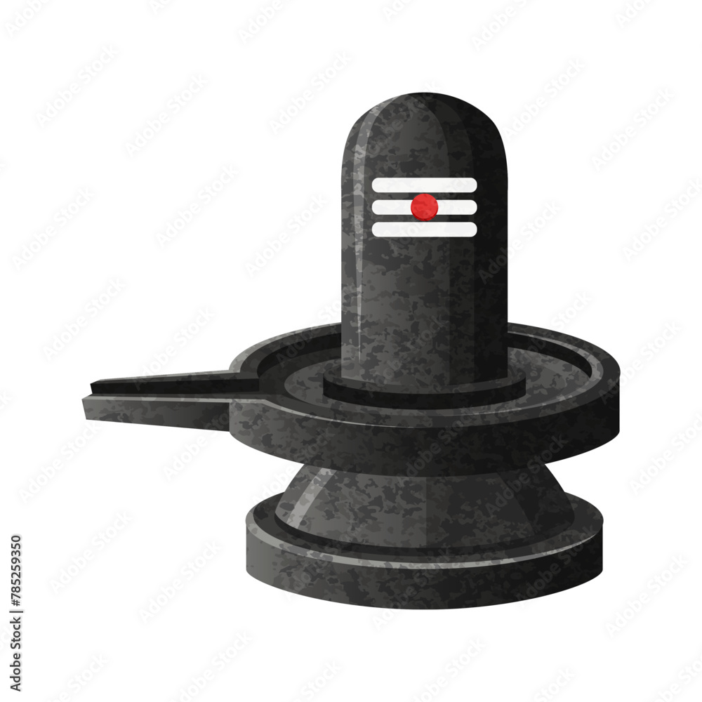 Black shiva lingam isolated in white Stock Vector | Adobe Stock