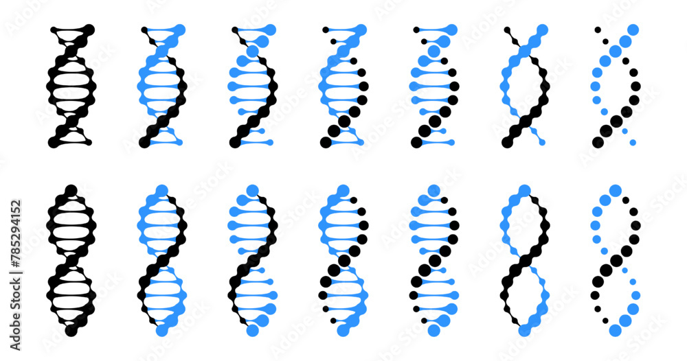 Ribonucleic helix connect to dna spiral. Gene mutation and protein test ...