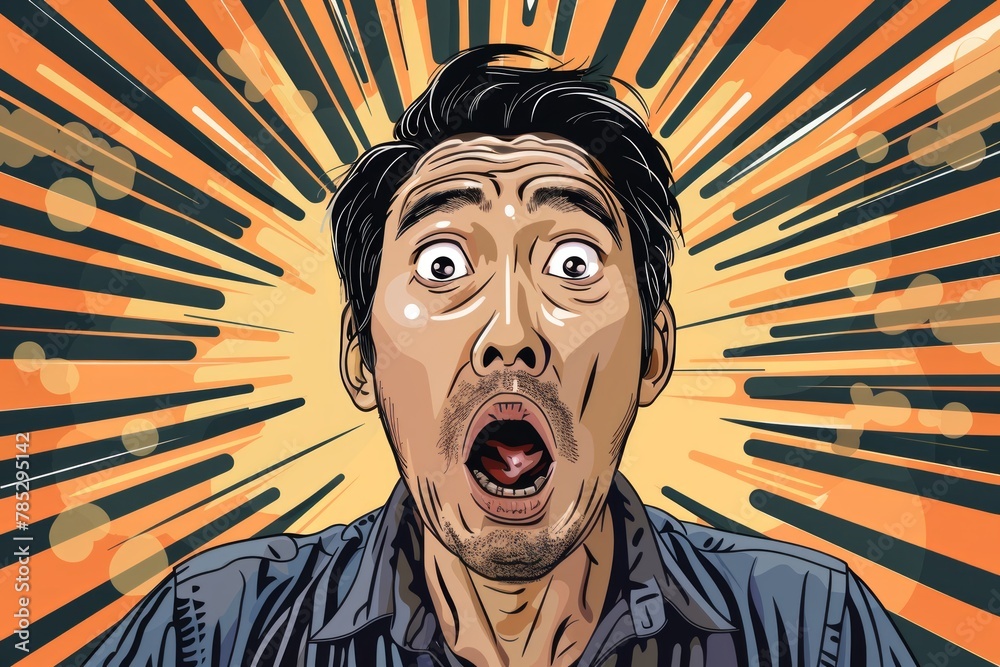 Person with mouth wide open in disbelief, astonished facial expression ...