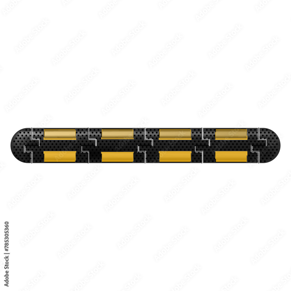 Speed bump element or obstacle on the road to reduce speed on the road ...