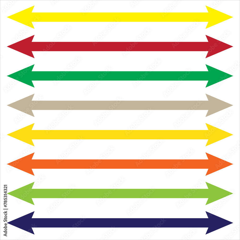 Direction arrow icon set. Colored arrows symbols. Arrows of different ...