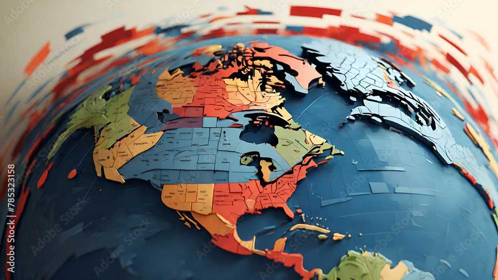 Global map with cloudy background and Japan highlighted generative ai ...