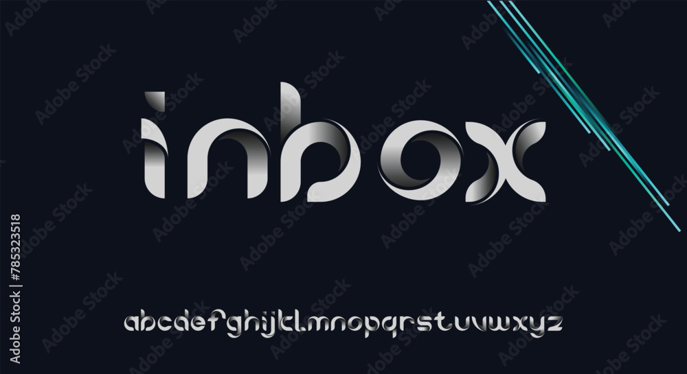 Inbox Modern techno font, abstract geometric sci fi bold display letter ...