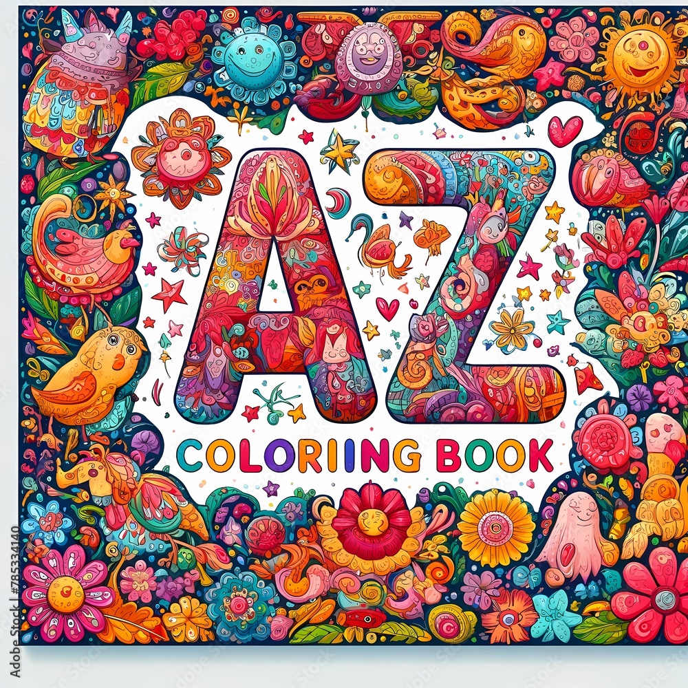coloring book, children's art, Letters A to Z, cartoon pictures ...