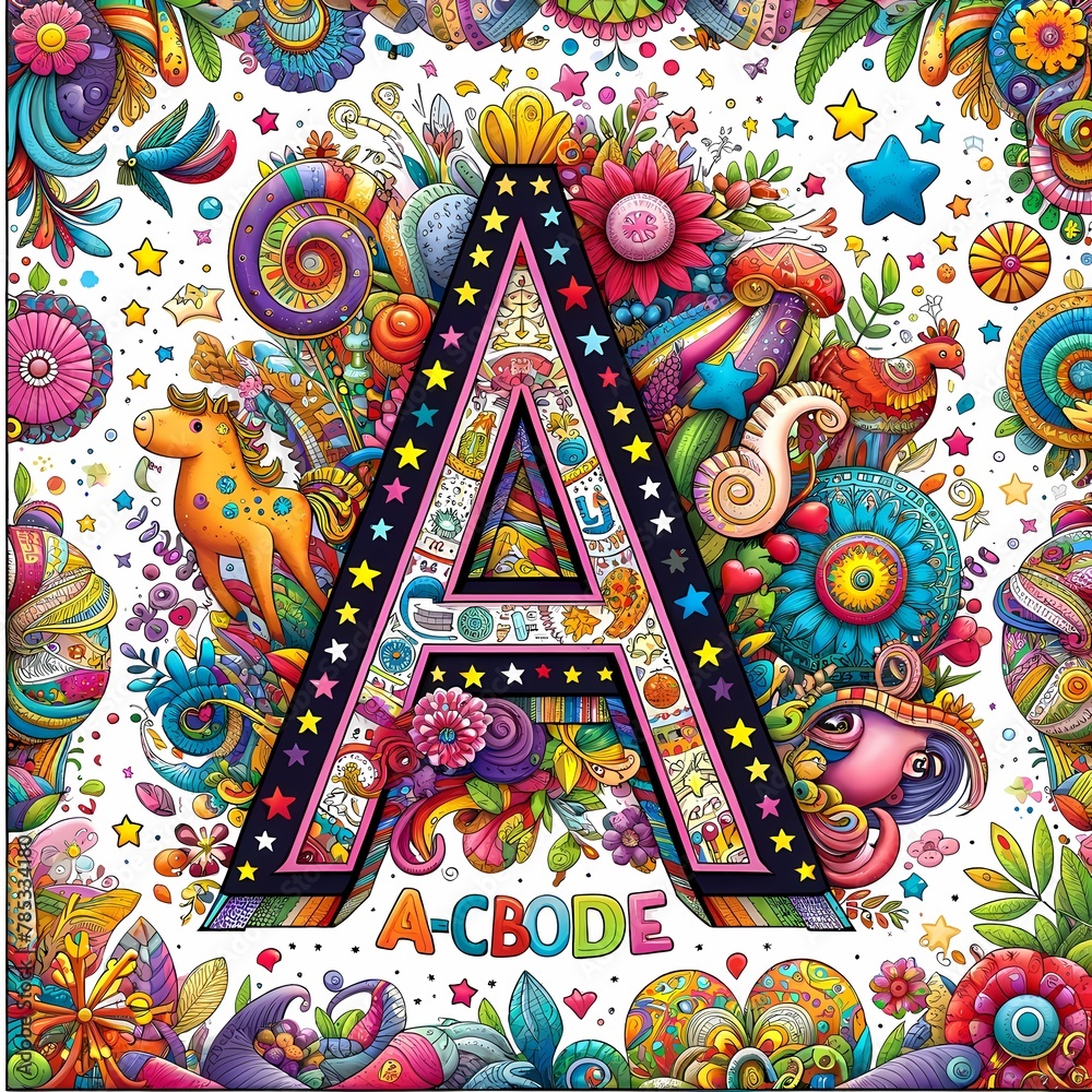 coloring book, children's art, Letters A to Z, cartoon pictures ...