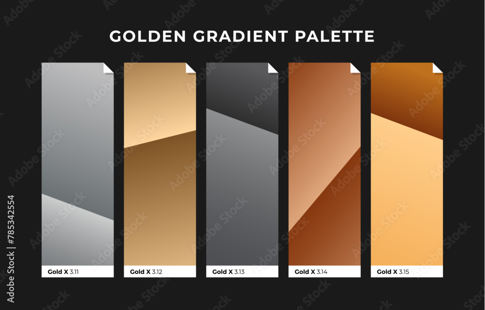 Golden color palette. Gold, copper, bronze gradient palette template ...