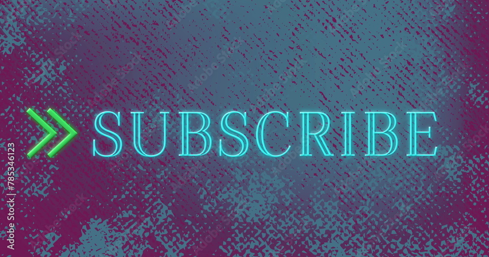 Digitally animated of subscribe text flickering bluecolor against ...