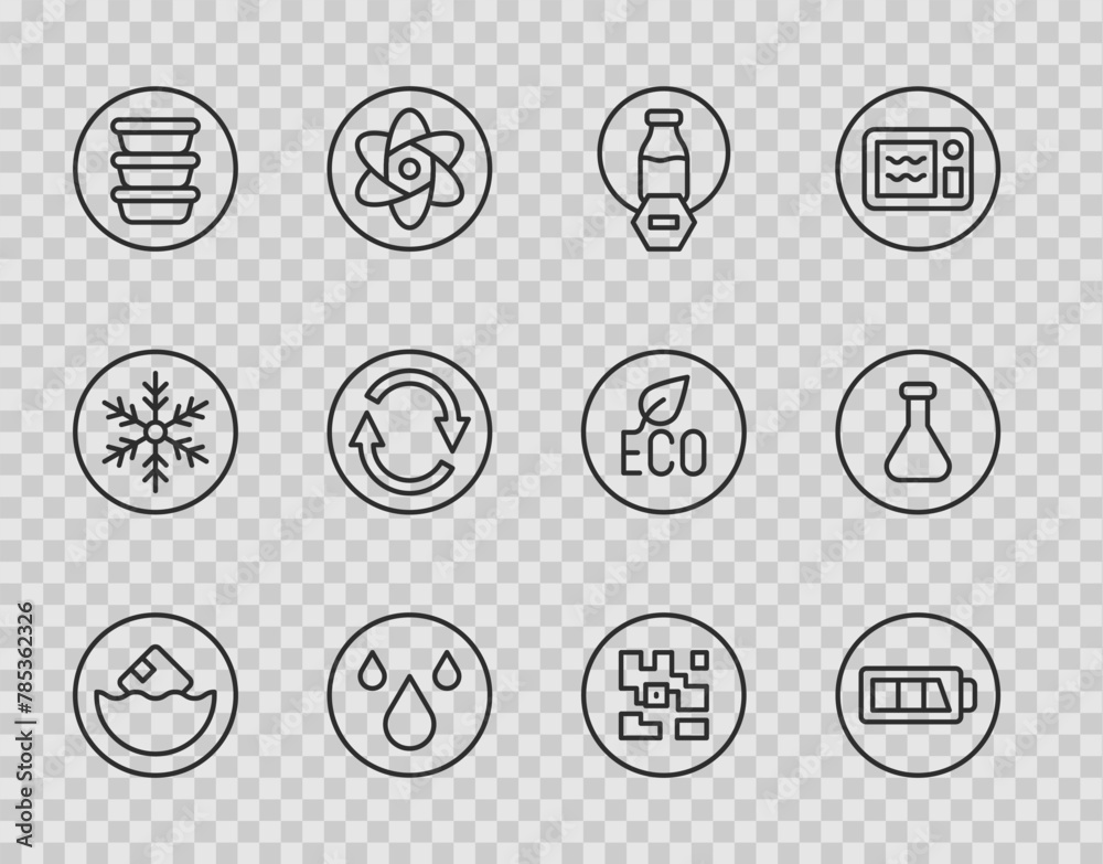 Set line Carton cardboard box, Battery, Lactose free, Water drop, Bowl ...