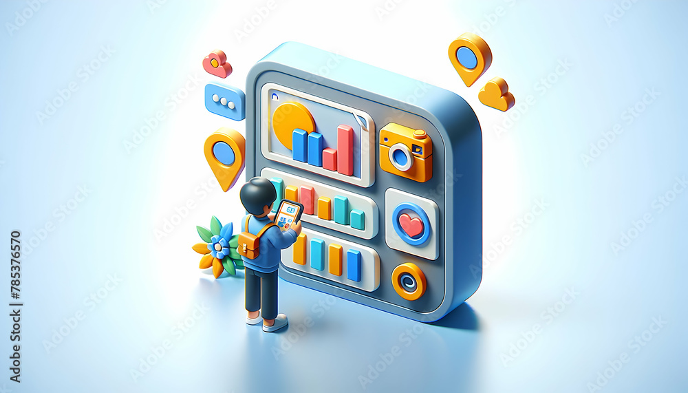 Designing the Future: 3D Icon Illustrating User Experience Design in a ...