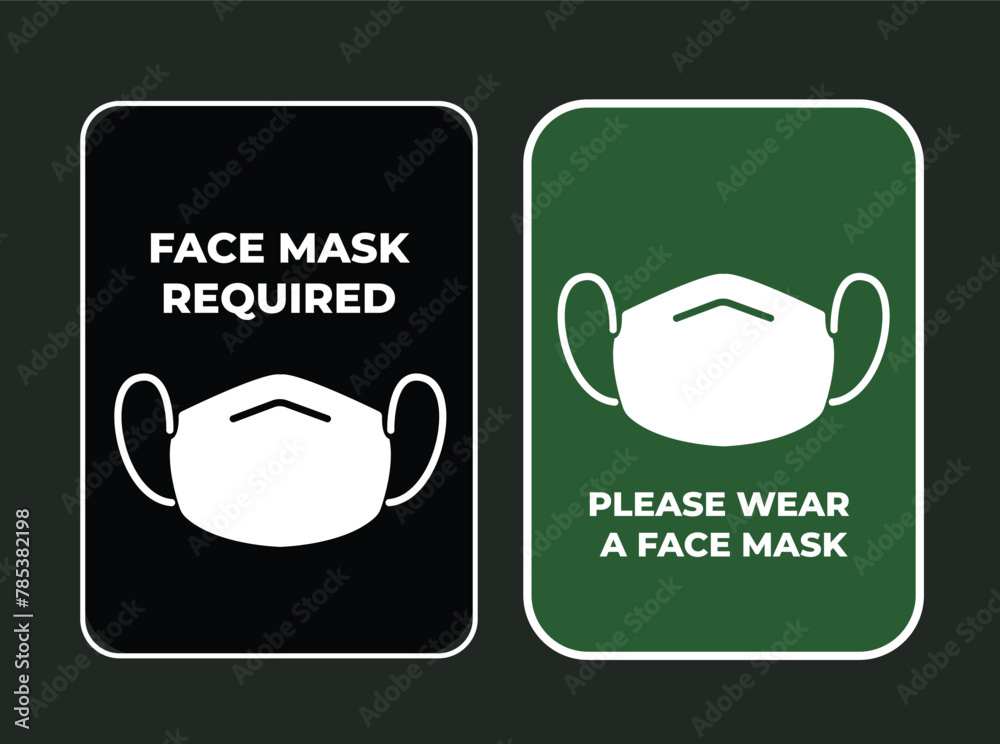 Please wear a face mask and face mask required sign age hospital banner ...