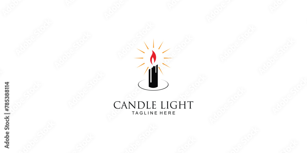 Simple candle light illustration logo design with unique concept ...