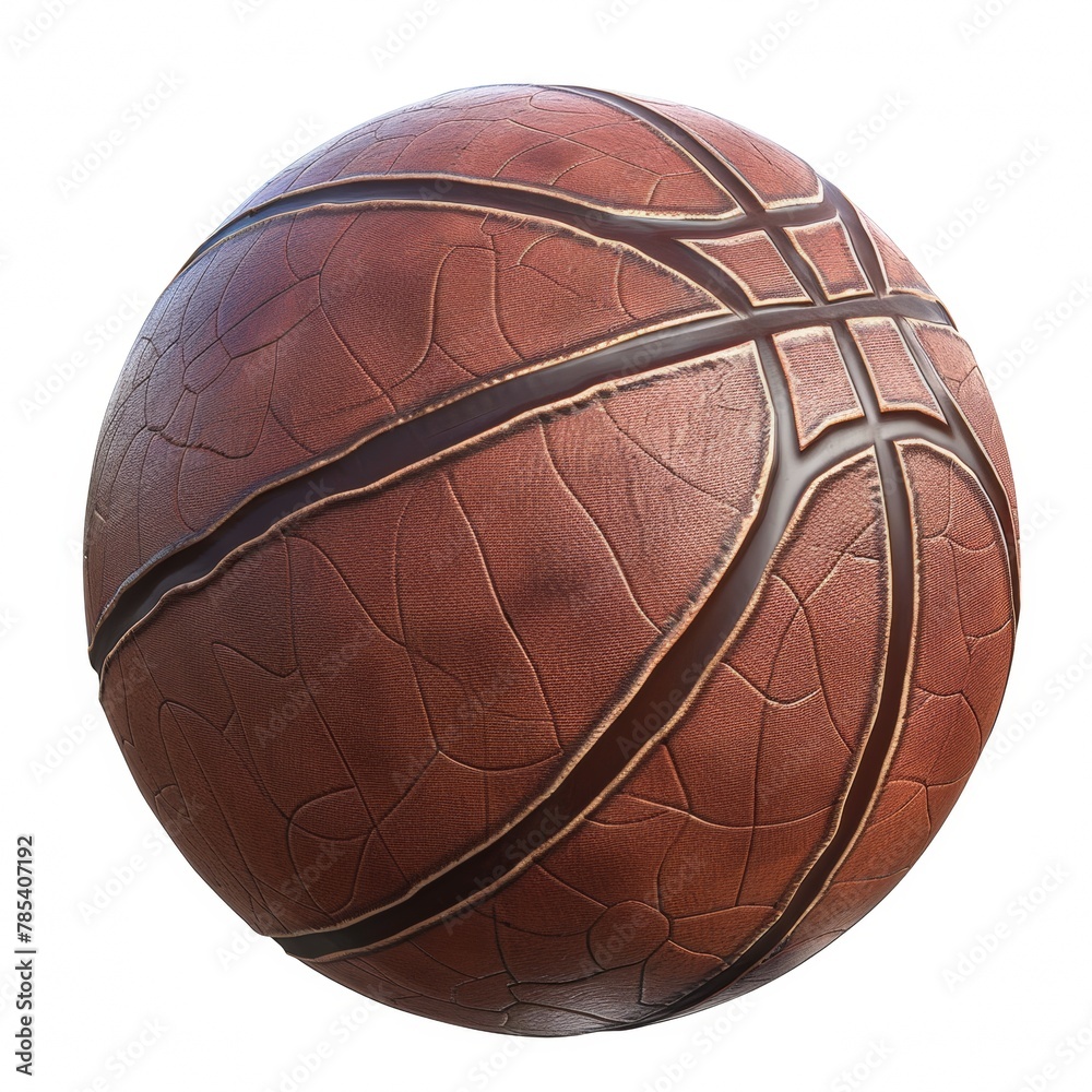 2D video game asset, Basketball. Single object, white background Stock ...