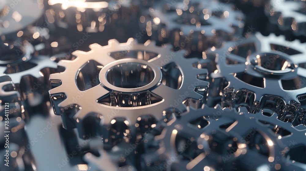 a visual metaphor of gears interlocking and turning together smoothly, symbolizing the ...