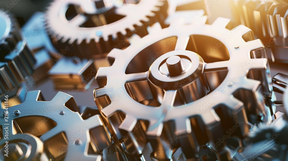 a visual metaphor of gears interlocking and turning together smoothly ...