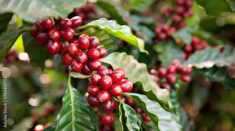 Coffea Arabica Plantation in Guatemala, Central America: Ripe Red ...