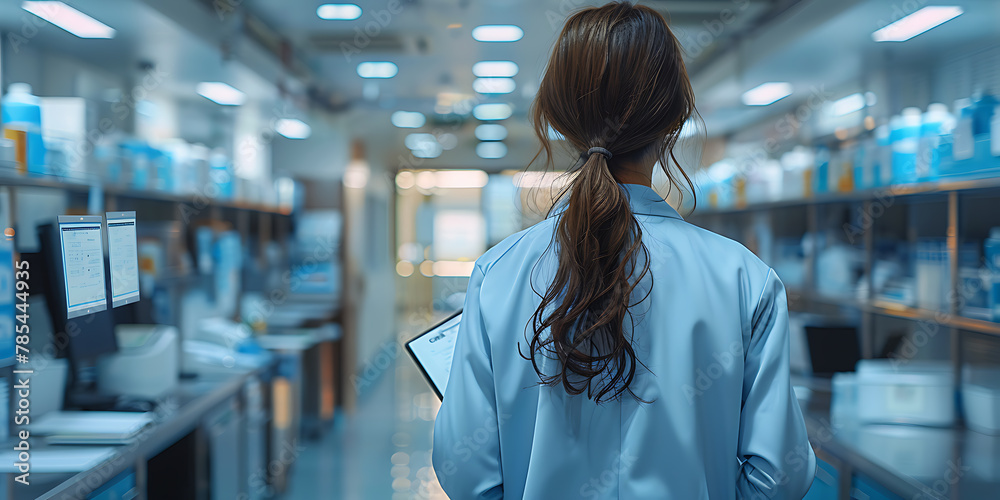 Professional Doctor Reviewing Genetic Chart in Minimalistic Hospital ...